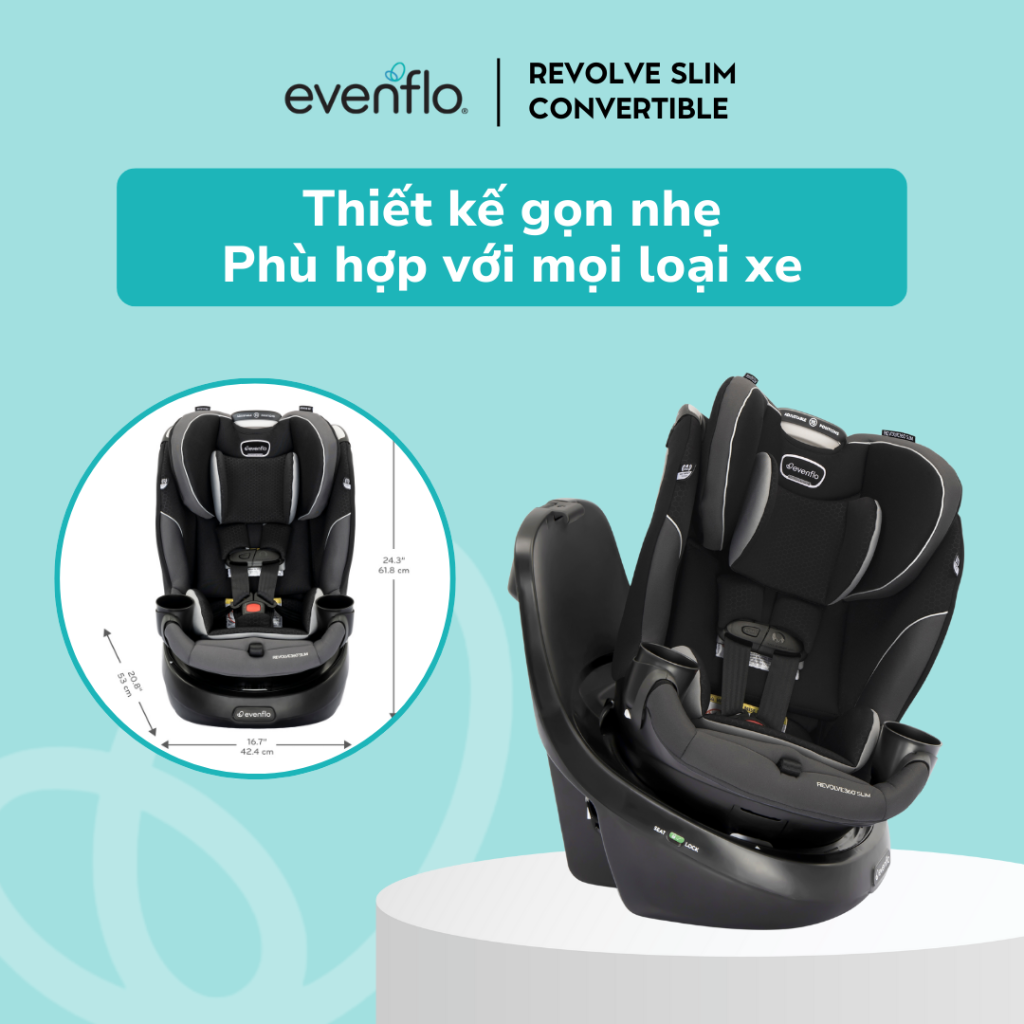 Ghế ngồi ô tô Evenflo Revolve Slim Convertible Canton - Evenflo